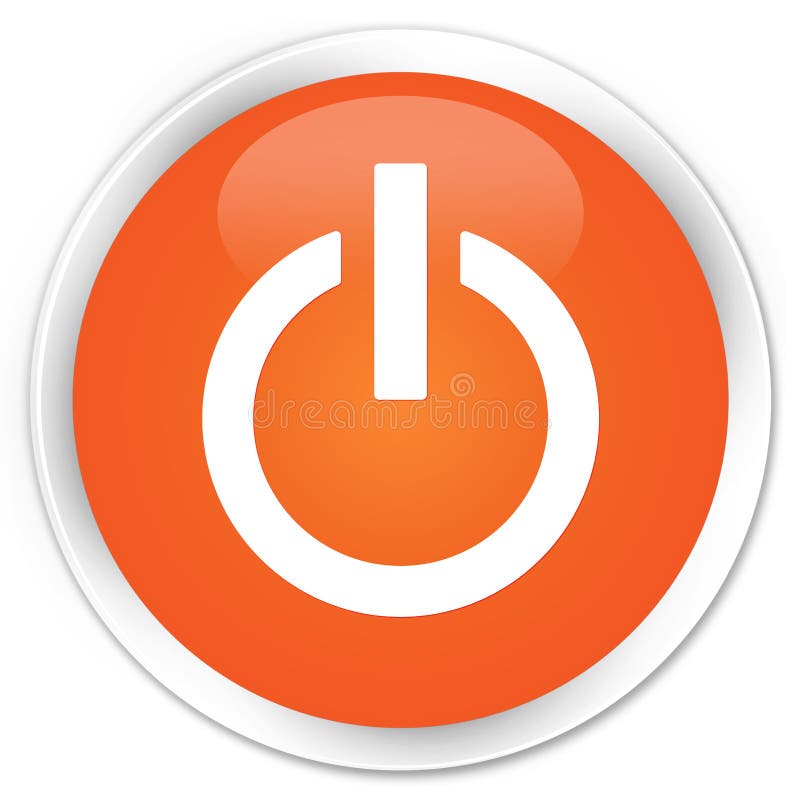 Power Icon Premium Orange Round Button Stock Illustration ...