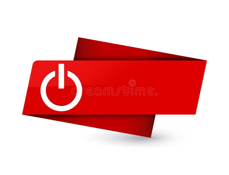 Power Icon Premium Red Tag Sign Stock Illustration - Illustration of ...