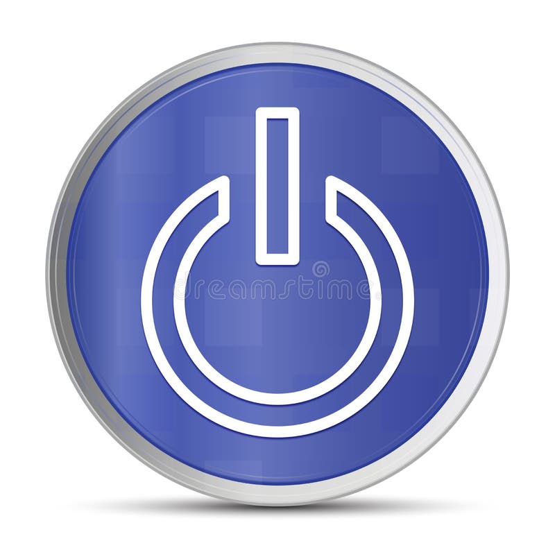Power Icon Prime Blue Round Button Vector Illustration Design Silver ...