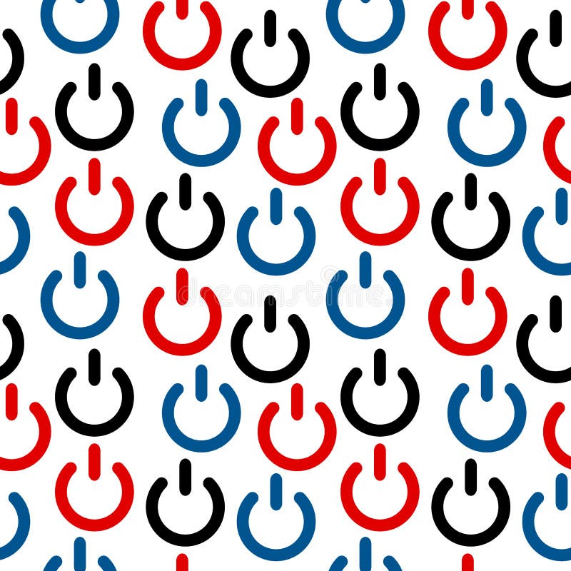 Power Icon Seamless Pattern Stock Vector - Illustration of electric ...