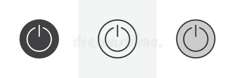 Power Icon Set. Turn Off Switch Vector Symbol. Computer Start and ...