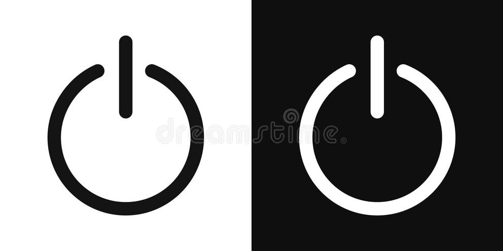 Power Icon Set. Turn Off Switch Vector Symbol. Computer Start and ...