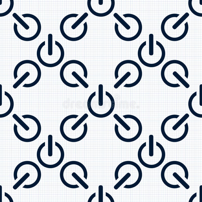 Power Icon Sign. Seamless Pattern on Abstract Background Stock ...