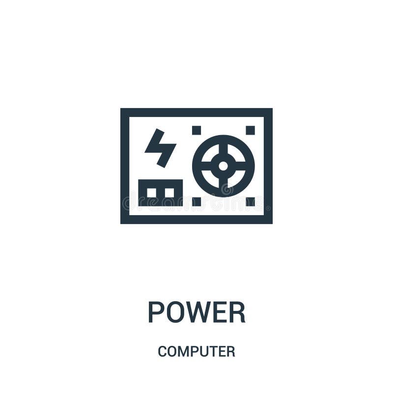 Power Icon Vector from Computer Collection. Thin Line Power Outline ...
