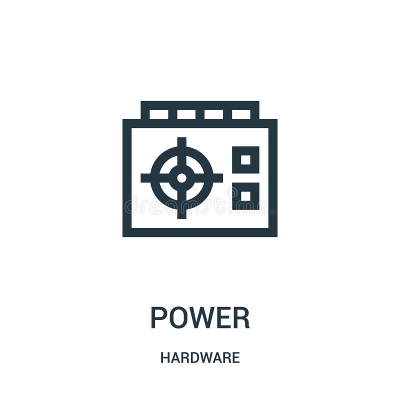 Power Icon Vector from Hardware Collection. Thin Line Power Outline ...