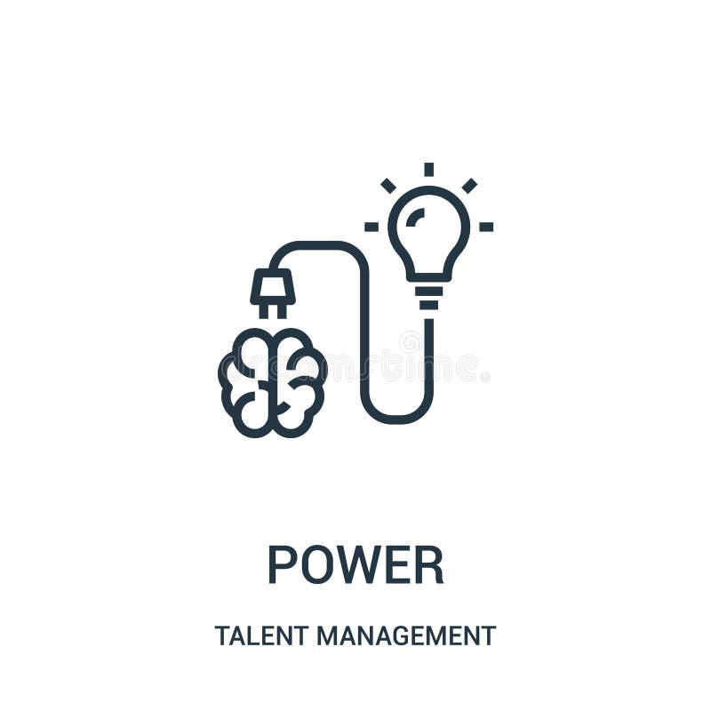 Power Icon Vector from Talent Management Collection. Thin Line Power ...