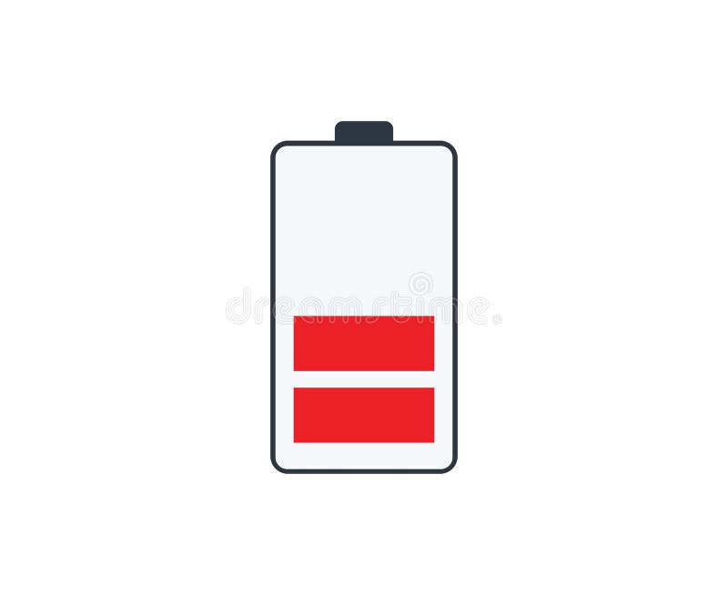 Power Indicator of Battery Half Full. Vector Illustration Stock Vector ...