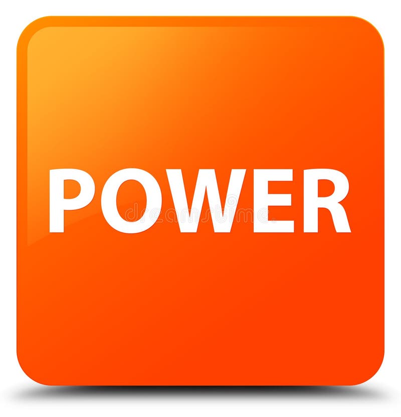 Power orange square button stock illustration. Illustration of ability ...