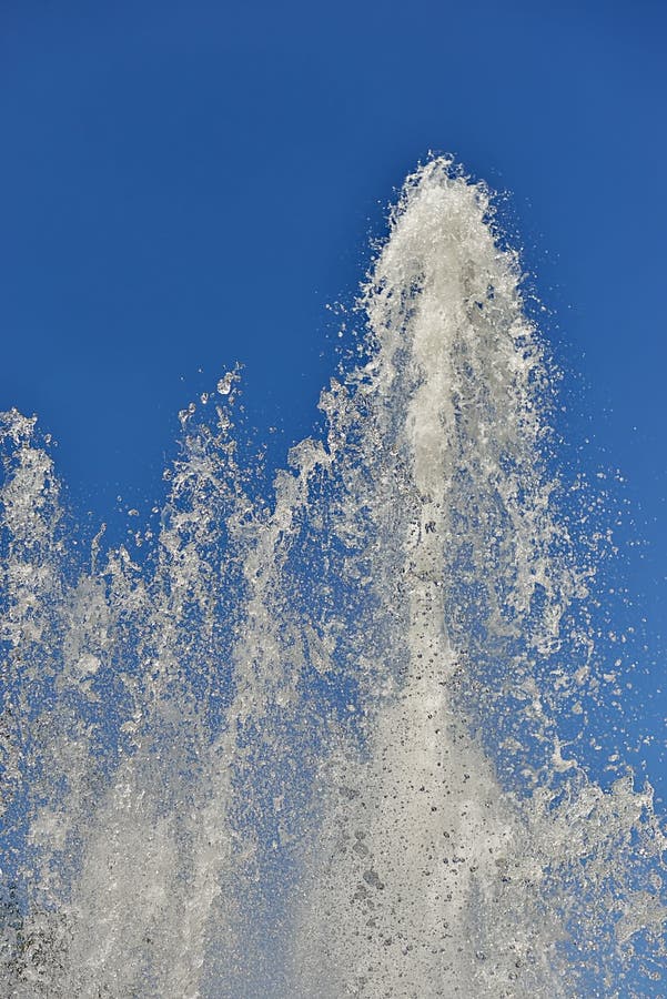 Power Jets of Clean Water on Blue Sky Stock Image - Image of fountain ...