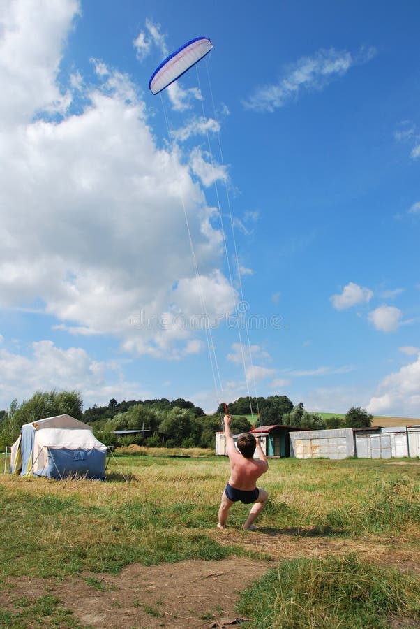 Power kiting stock image. Image of grass, holiday, leisure - 7911639