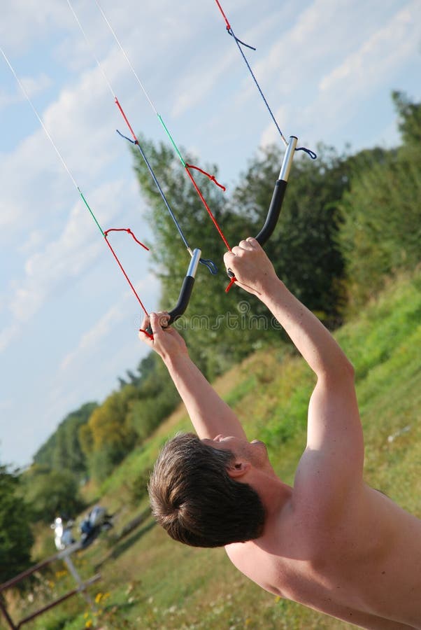 Power kiting stock image. Image of foil, mountain, meadow - 12487071