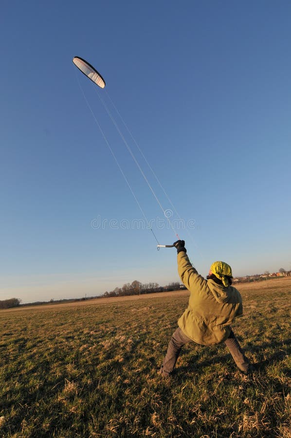 Power kiting stock image. Image of grass, holiday, leisure - 7911639