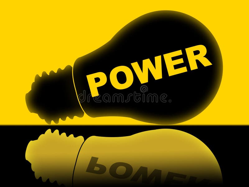 Power Lightbulb Represents Energy Energize and Powered Stock ...