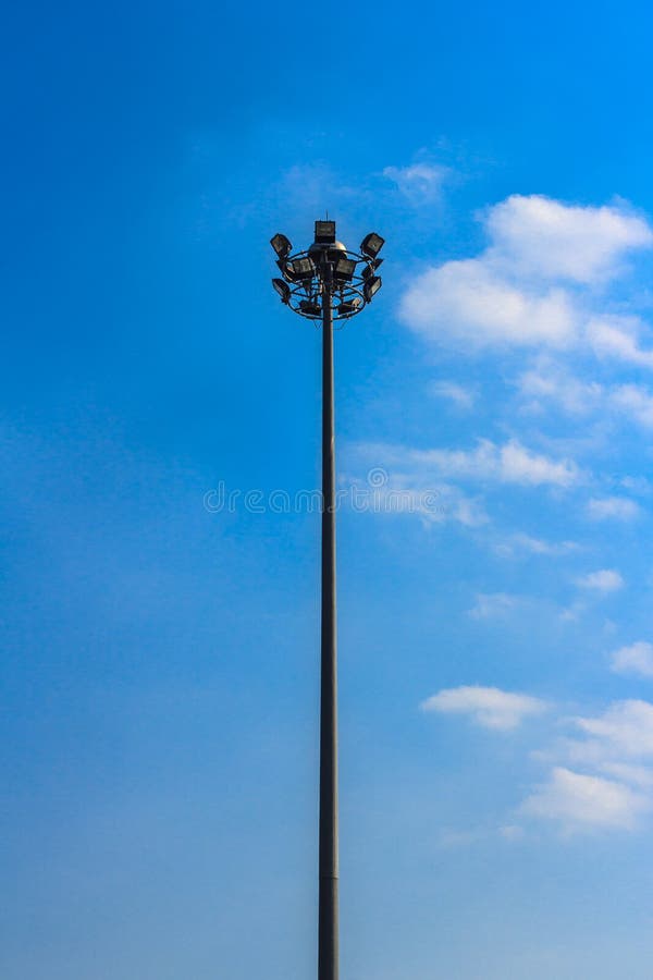 The power lighting towers stock photo. Image of steel - 28742128
