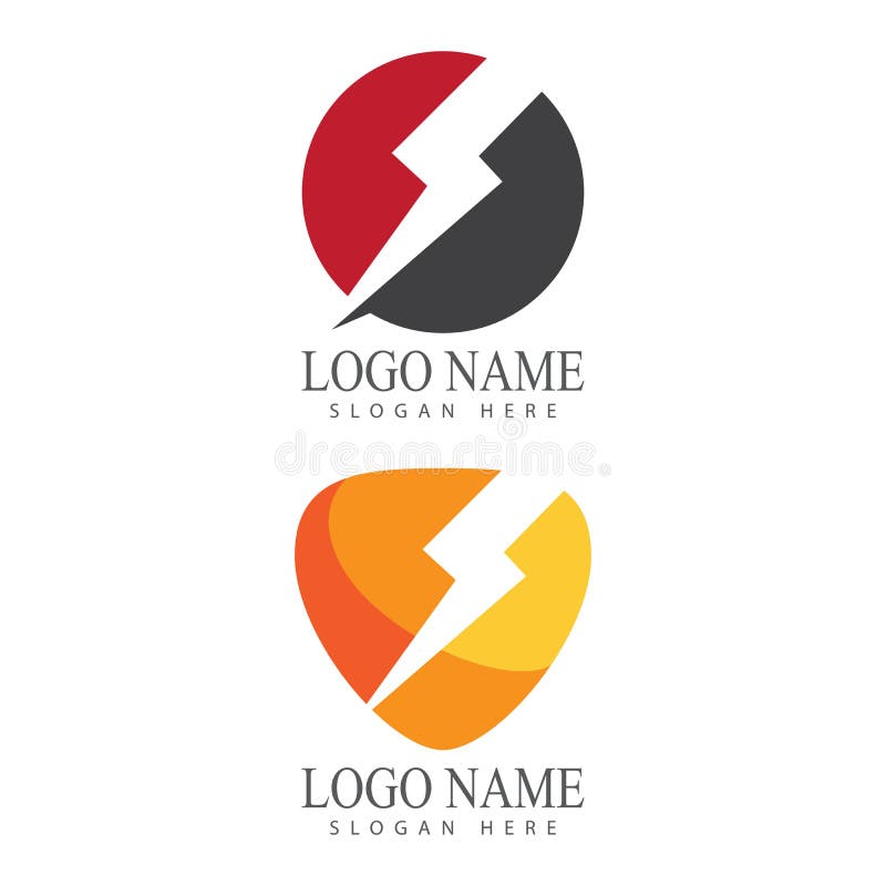 Power Lightning Logo Vector Design Stock Vector - Illustration of ...