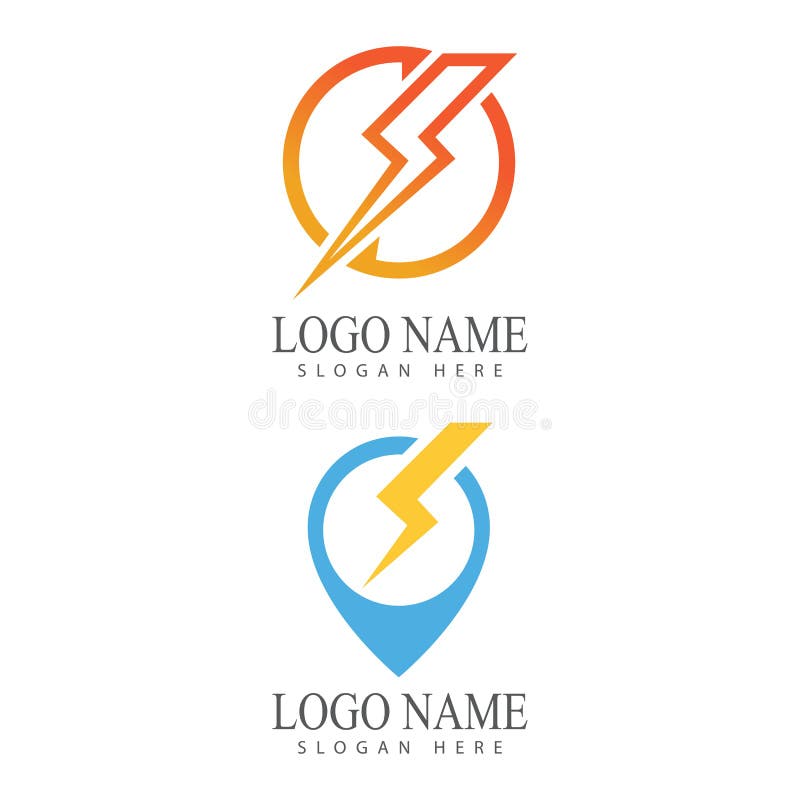 Power Lightning Logo Vector Design Stock Vector - Illustration of ...