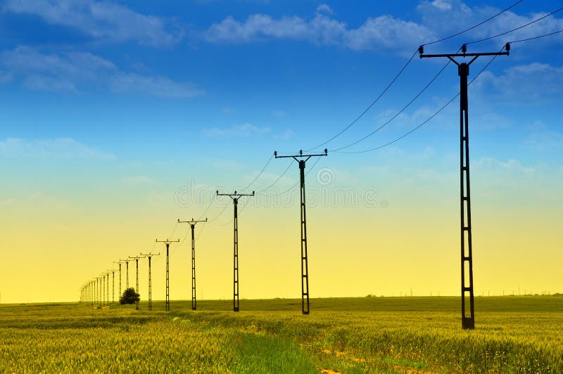 Power line stock image. Image of cable, landscape, volts - 14488069