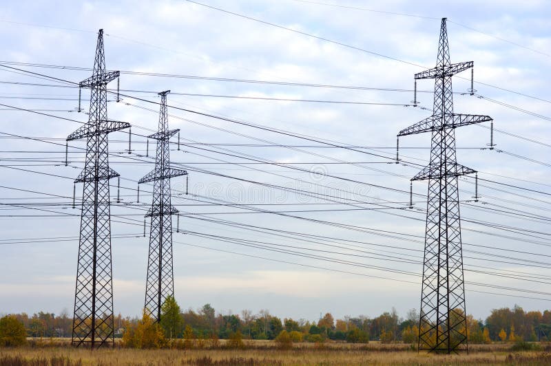 Power Line stock image. Image of communication, meadow - 16564187