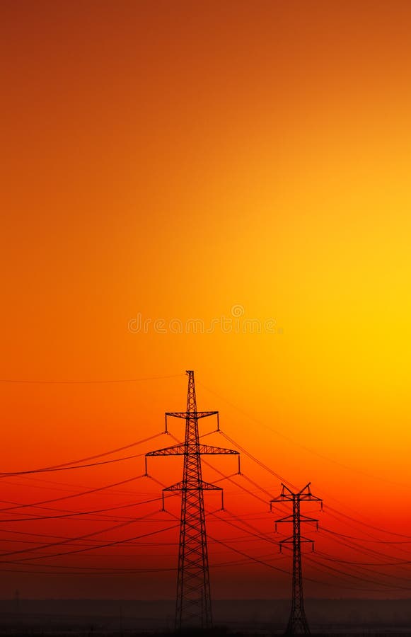 Power Line stock photo. Image of electric, sunset, power - 29287722