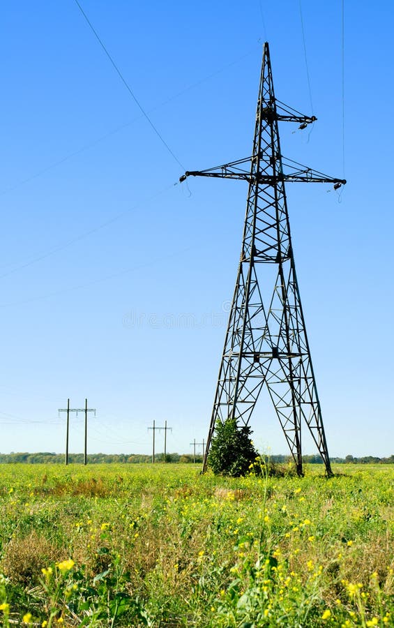 Power line stock image. Image of field, high, global, green - 3450621