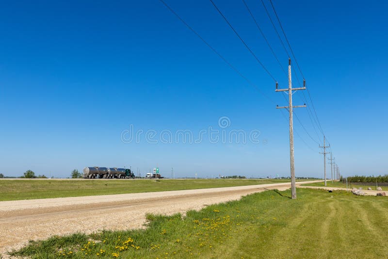 Power Line Along a Highway in Canada Stock Image - Image of landscape ...