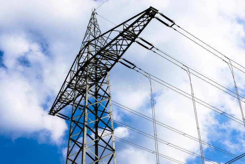 Power line stock photo. Image of modern, leitung, evening - 75104252