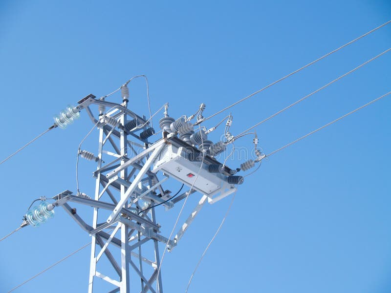 Power line circuit breaker stock photo. Image of automation - 25584508