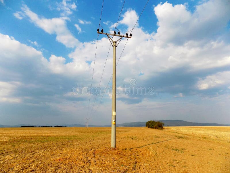 Power line column stock image. Image of voltage, electricity - 66191317