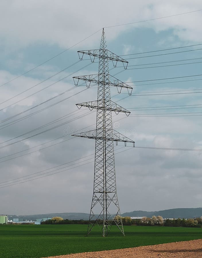 Power Line. Combination of Agricultural and Industrial Stock Photo ...