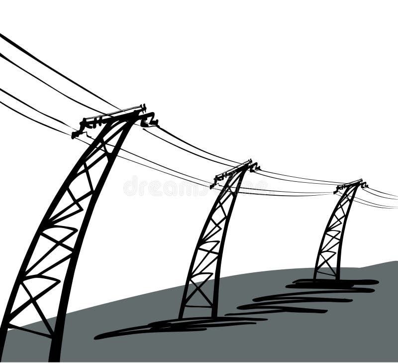 Power Line, Electric Main, Electric Line Vector Stock Vector ...