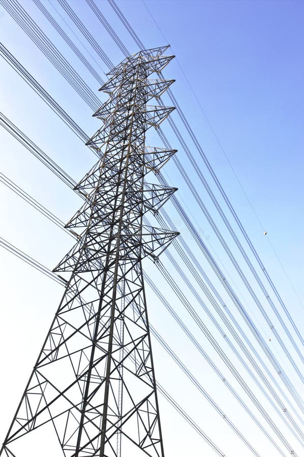 Power line electric tower stock photo. Image of blue - 17940430