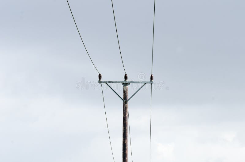 Top of power line pole stock photo. Image of conductor - 23549624