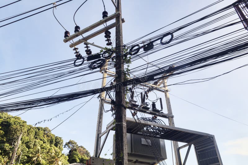Power Line for Electricity S Transport through Cables Stock Photo ...