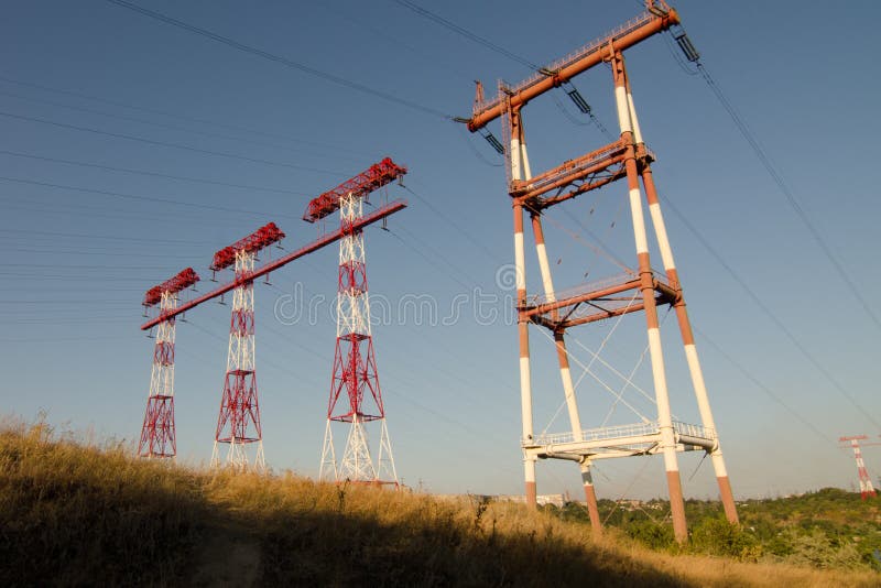 Power line stock image. Image of station, system, crane - 55411833