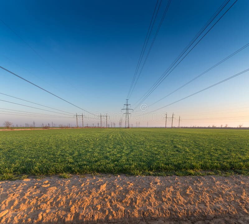 Power line stock photo. Image of metal, engineering - 221314162