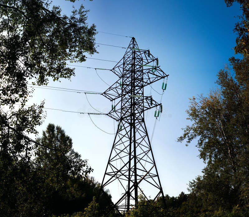 Power line stock image. Image of line, glass, blue, transportation ...