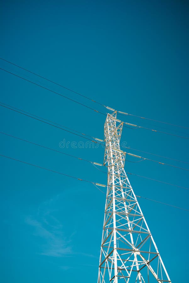 Power line and green sky stock image. Image of electrical - 274986413
