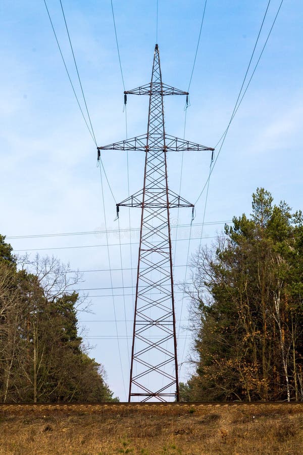 Power Line. High-voltage Lines. Electricity. Stock Image - Image of ...