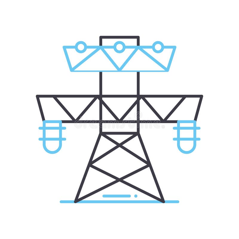 Power Line Line Icon, Outline Symbol, Vector Illustration, Concept Sign ...