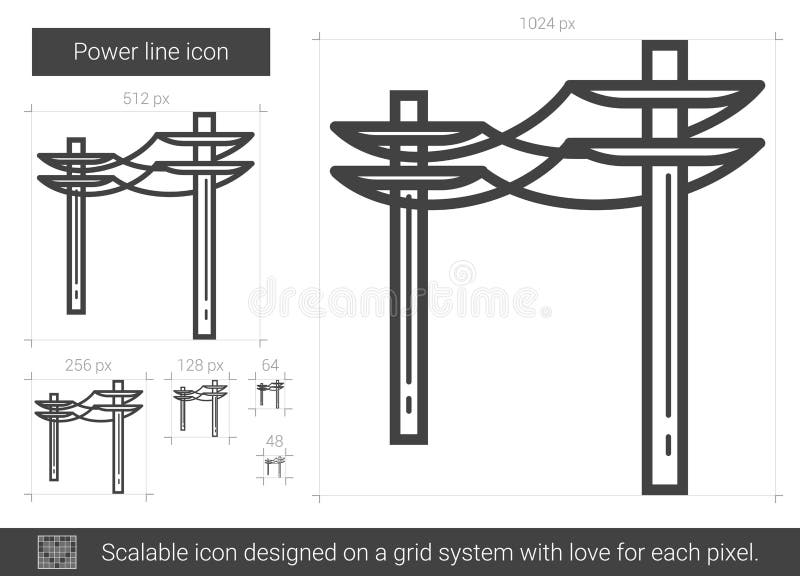 Power line icon. stock vector. Illustration of column - 100291576