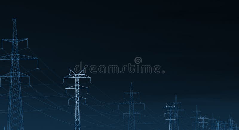 Power Line stock photo. Image of blue, dark, effect, darkness - 62763540