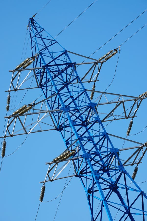 Power line mast stock photo. Image of background, voltage - 114704894