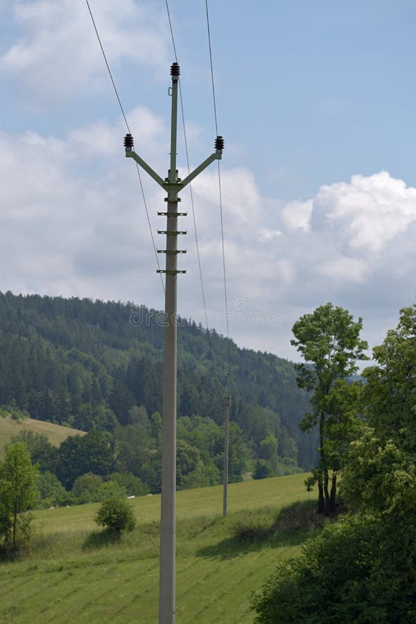 Power Line Mast. Background of the Sky. Stock Image - Image of blue ...