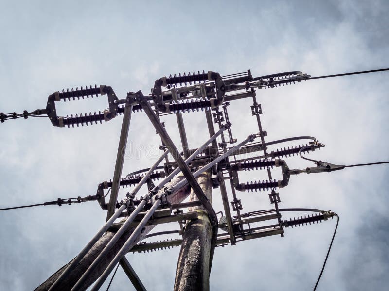 Power line mast stock image. Image of cabling, nature - 131927835