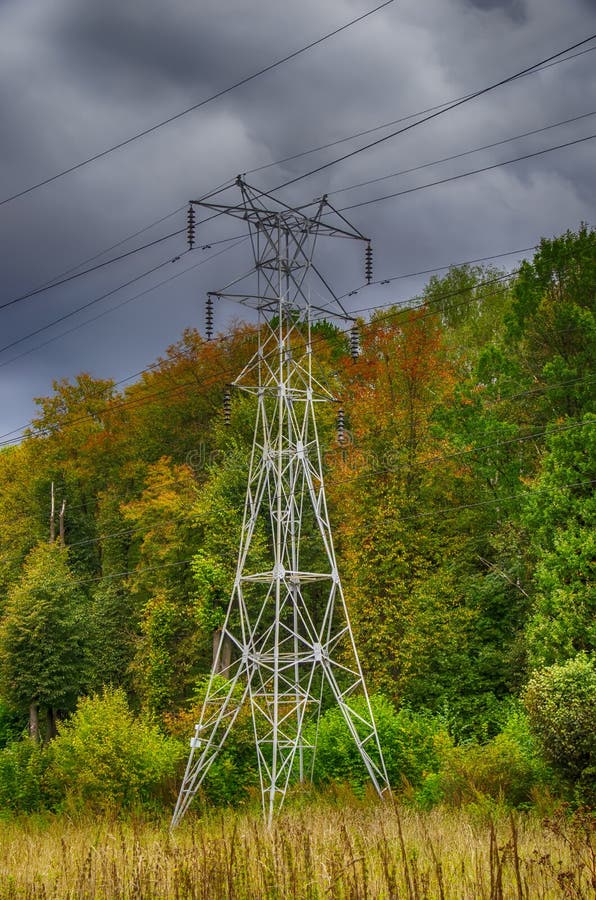 Power line mast stock image. Image of landscape, foliage - 59262871