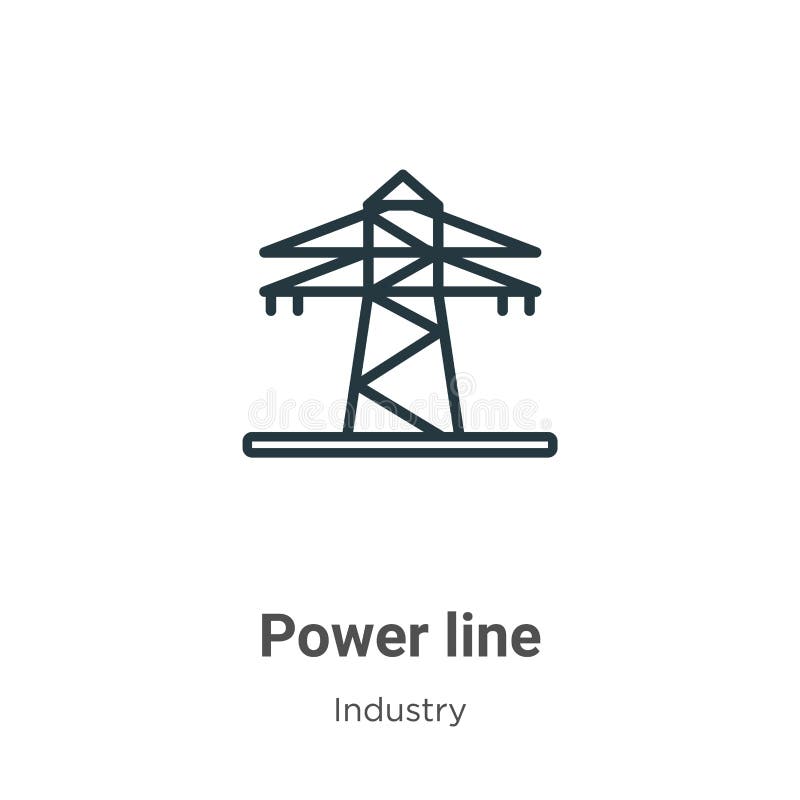 Power Line Outline Vector Icon. Thin Line Black Power Line Icon, Flat ...