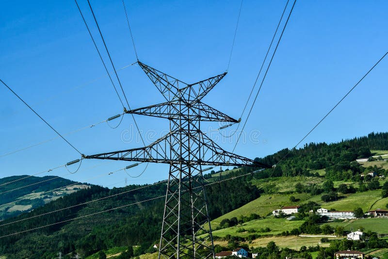 Power Line, Photo As a Background Stock Photo - Image of tower, cloud ...