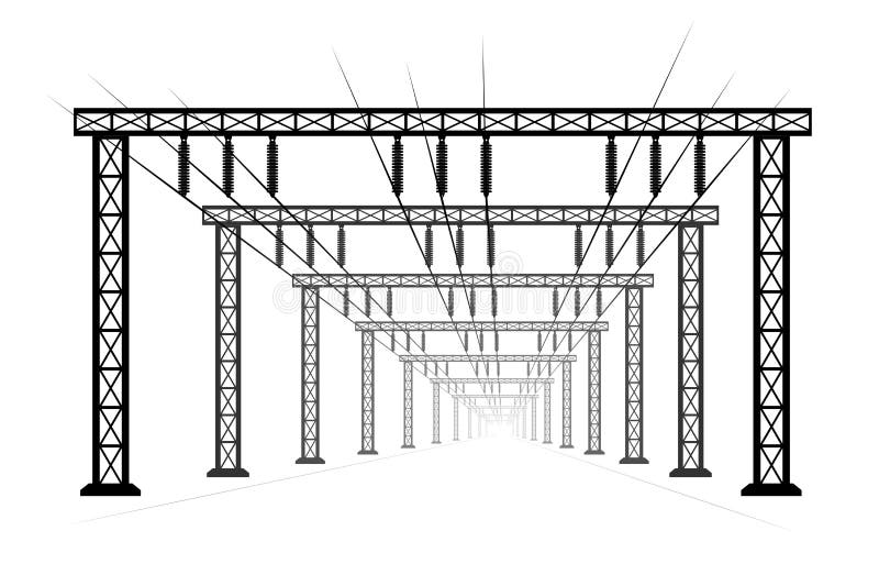 The Power Line Pictured in Perspective. High Voltage and High Power ...