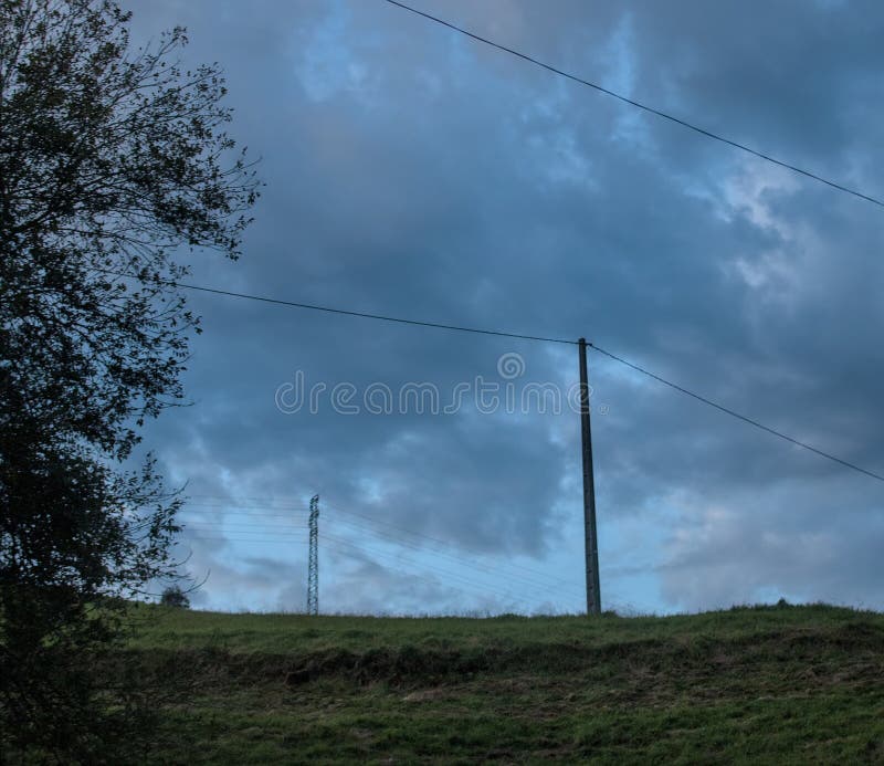 Power line pole stock photo. Image of bare, desert, season - 350614116