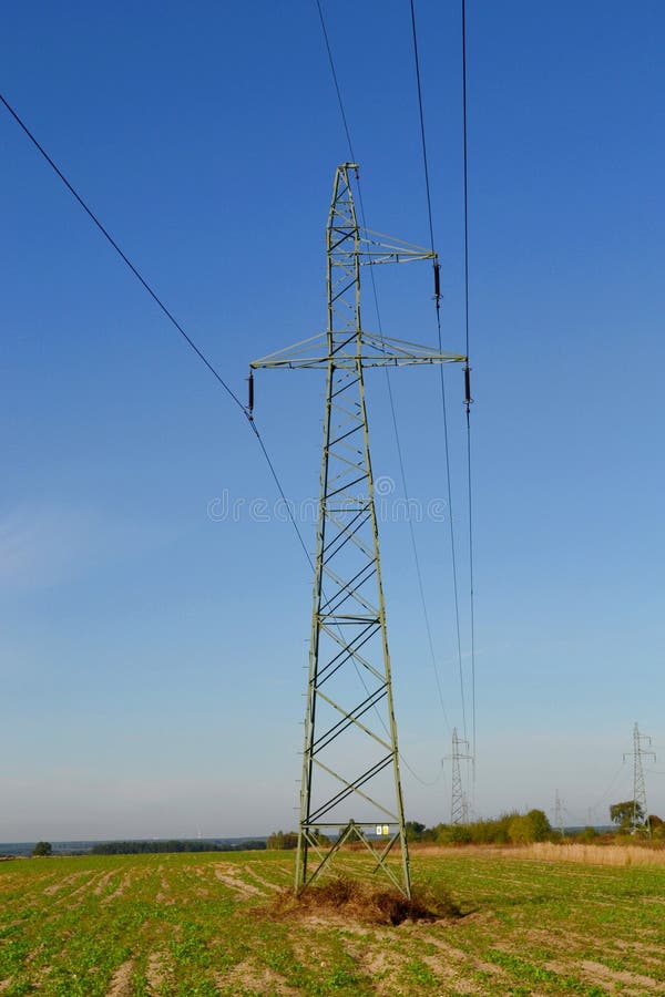 Power line pole stock image. Image of line, wires, voltage - 314474413